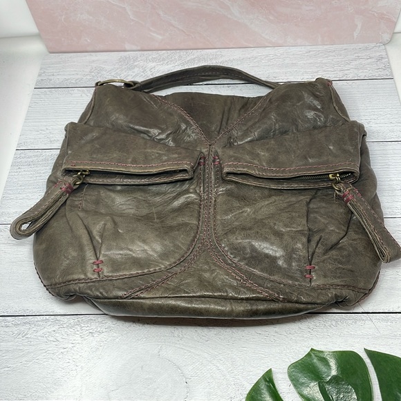 49 Square Miles | Bags | 49 Square Miles Leather Hobo Bag In Gray Bs9 ...